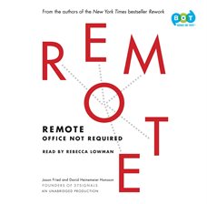 Remote Audiobook by Jason Fried - hoopla